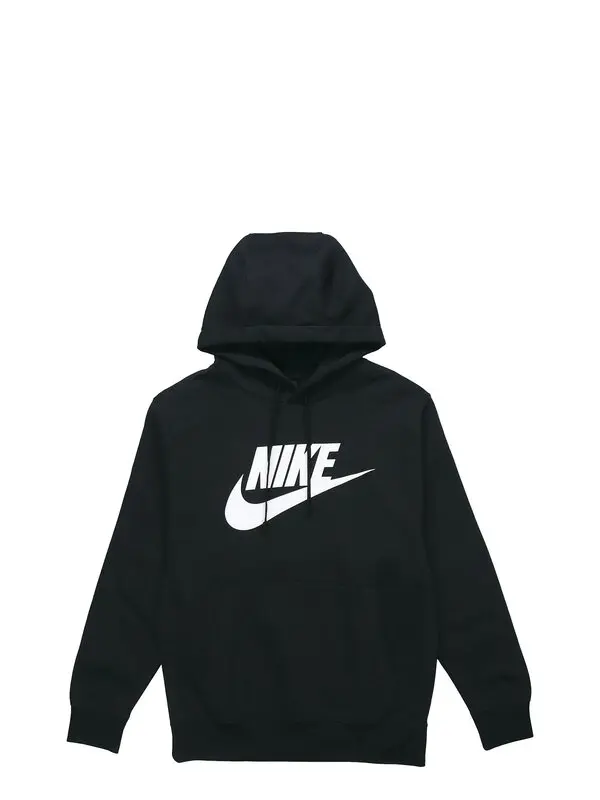 Nike Club Fleece Printed Hoodie - Black