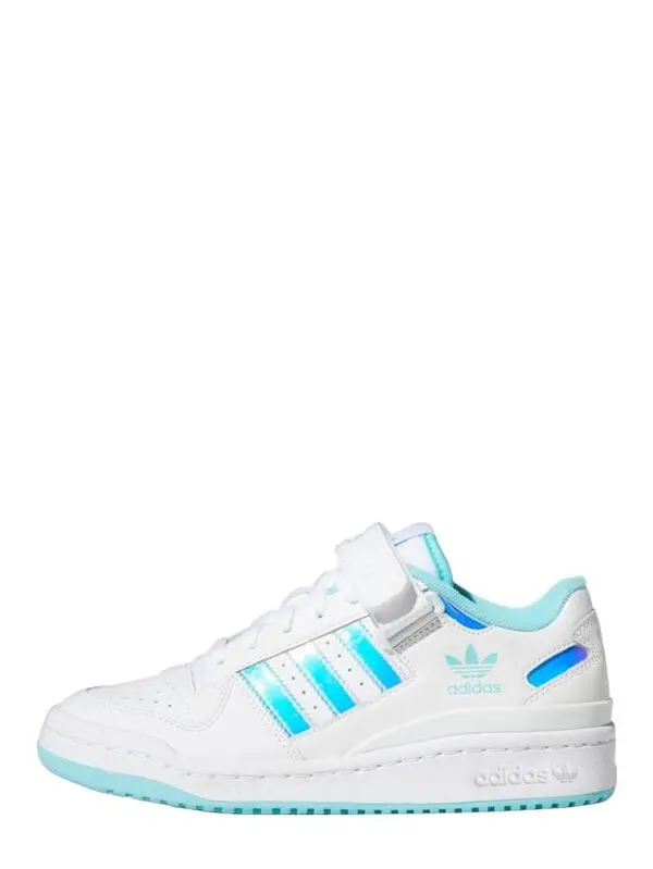 Adidas Forum Low Top Sneakers With Iridescent Accents - White/blue