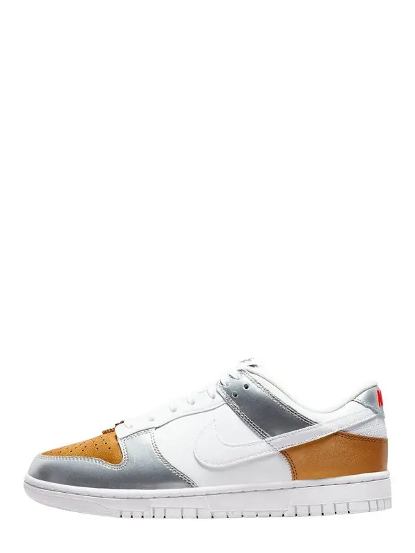 Nike Dunk Low Se Metallic Chain - Metallic Gold/white/metallic Silver