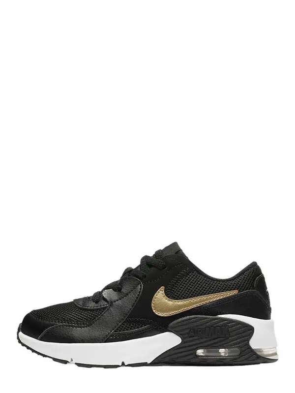 Nike Max Excee Casual Low Top Sneakers - Black/gold/white