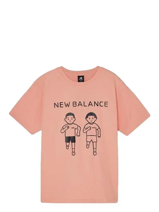 NEW BALANCE X Noritake Crossover Funny Pattern Round Neck Short Sleeve Couple Style - Pink