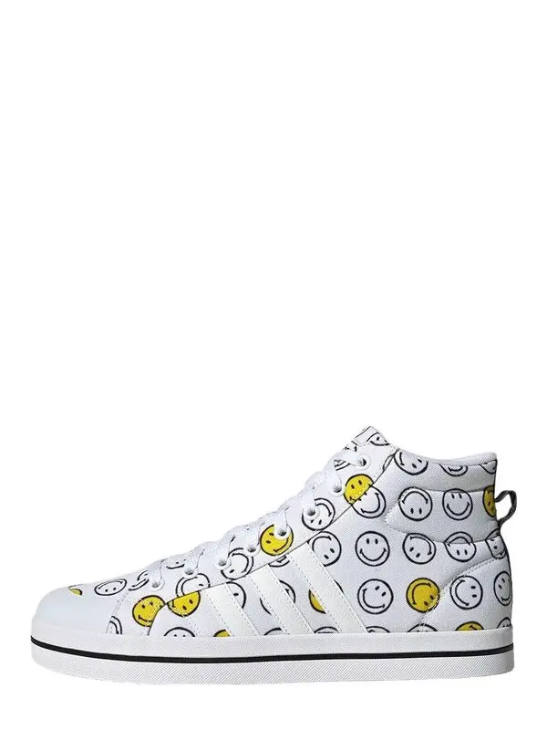 Adidas Neo Bravada Mid "smiley" Sneakers - White/yellow/black