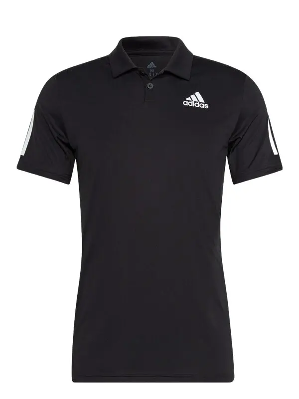 Adidas Solid Color Logo Tennis Sports Short Sleeve Polo Shirt Black - Multi-color