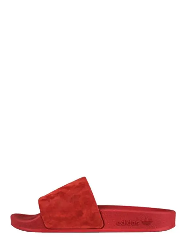 Adidas Adilette Suede Slide With Cartoon Eye Detail - Red