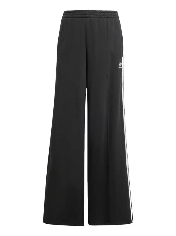 Adidas 3-stripes Loose French Terry Wide Leg Joggers - Black