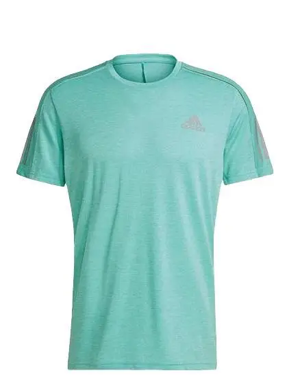 Adidas Own The Run Tee Reflective Running Sports Breathable Round Neck Short Sleeve - Green