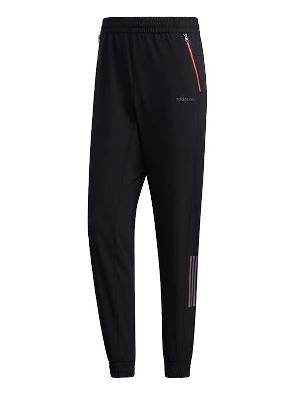 Adidas Neo M Ss Nn Tp 2 Logo Printing Casual Bundle Feet Sports Pants - Black