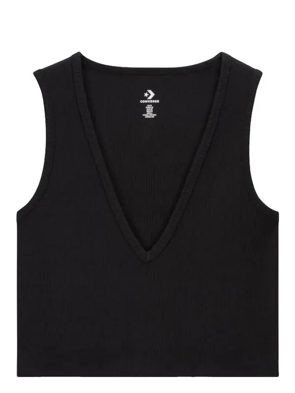 CONVERSE X Martine Ali Ribbed V-neck Tank - Black