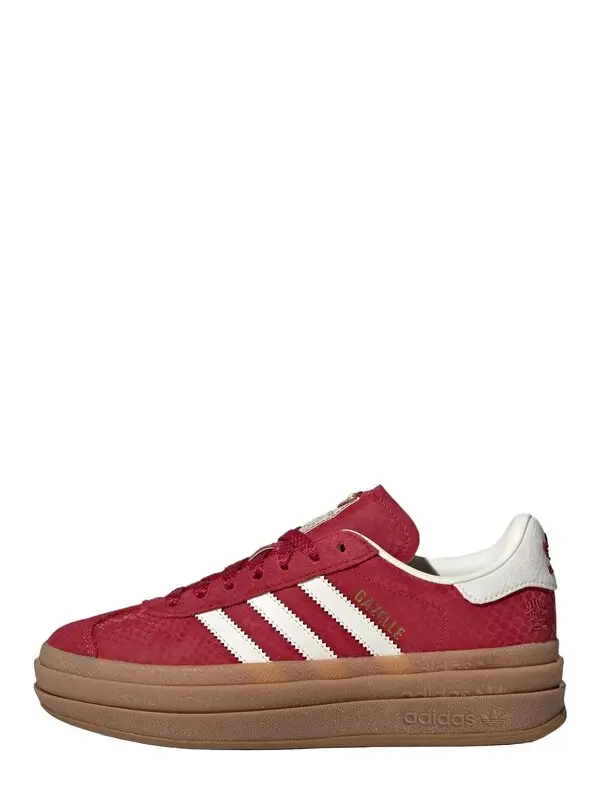 Adidas Gazelle Bold "year Of The Snake" Sneakers - Active Maroon/cream White/gold Metallic