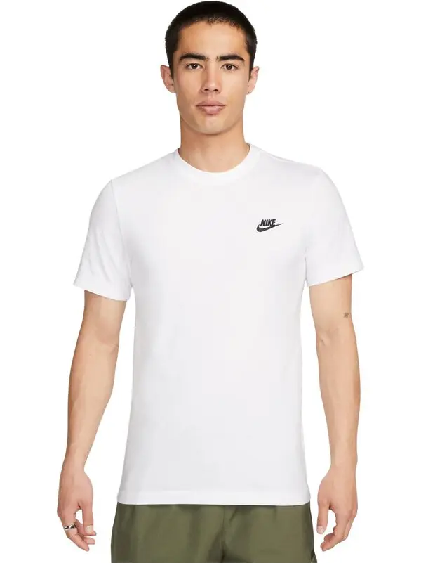 Nike Embroidered Crew-neck Short Sleeve T-shirt - White