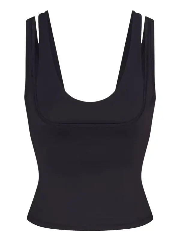 Nike X Skims Matte Double-strap Scoop Tank Top - Obsidian