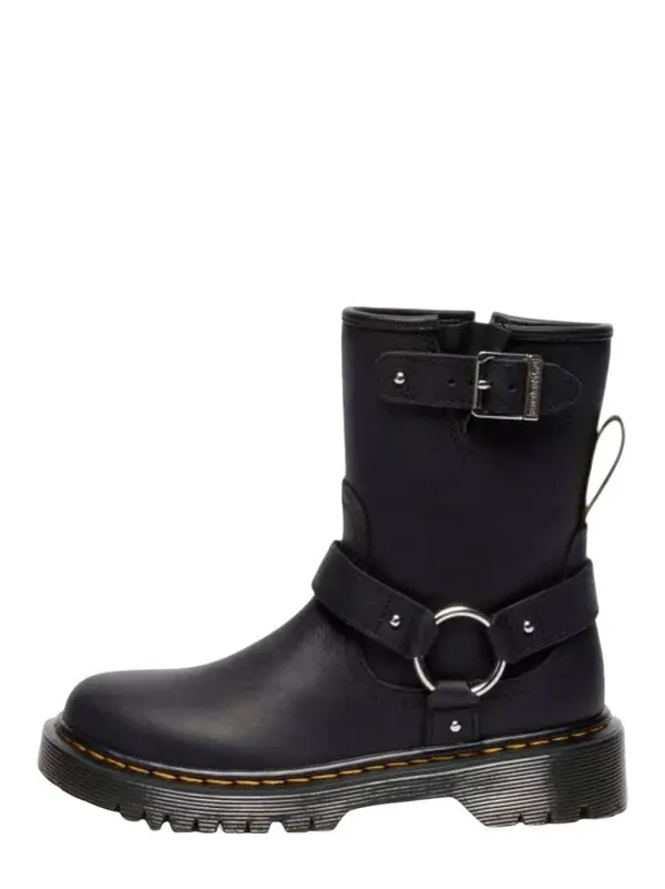 Dr. Martens Genaya Leather Biker Boots - Black/wyoming