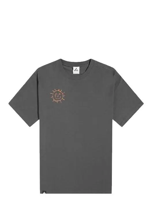 Nike X Smiling Face Logo Round Neck Breathable Short Sleeve Gray - Multi-color