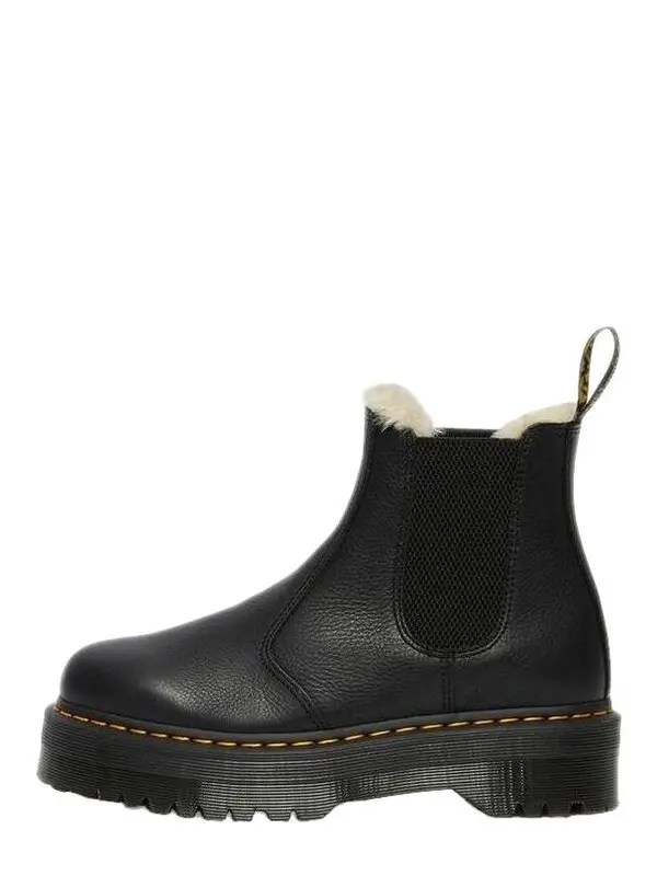 Dr. Martens 2976 Faux Fur Lined Platform Chelsea Boots - Black