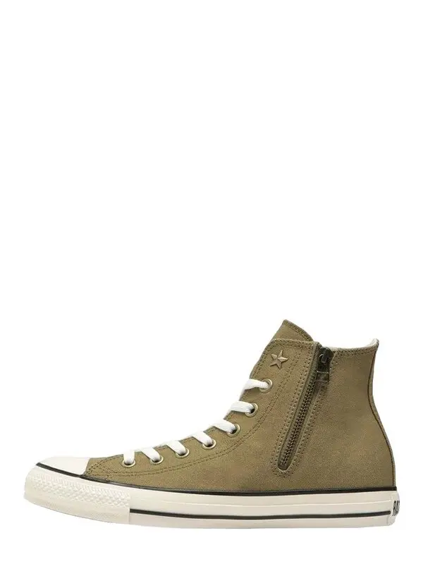 CONVERSE Chuck Taylor All Star High Top Zip Up Sneakers - Kahki/green
