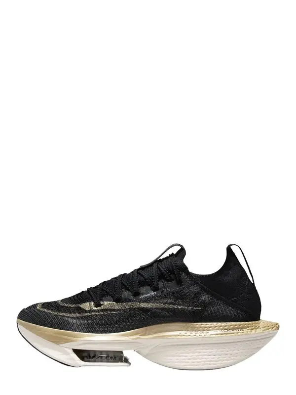 Nike Zoom Alphafly Next% 2 Athletic Sneakers - Black/metallic Gold Grain/sail