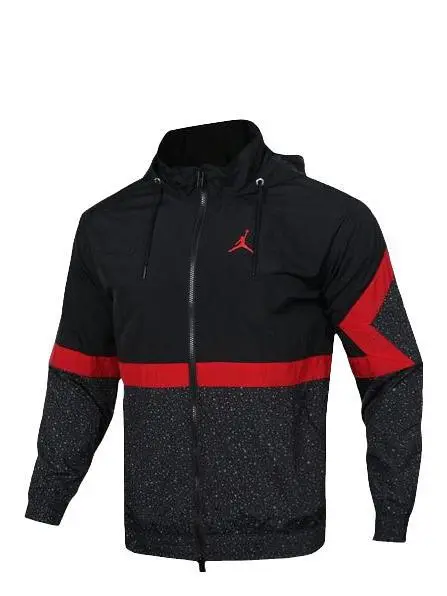 JORDAN Air Diamond Cement Hooded Jacket - Black/red
