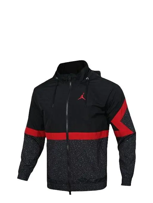 JORDAN Air Diamond Cement Hooded Jacket - Black/red