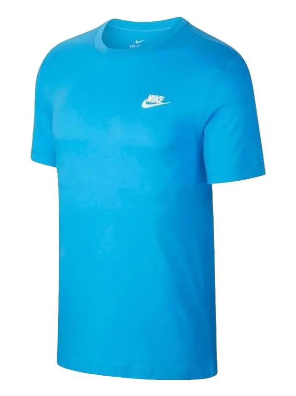 Nike Club Embroidered Logo Round Neck Short Sleeve Blue - Default Color