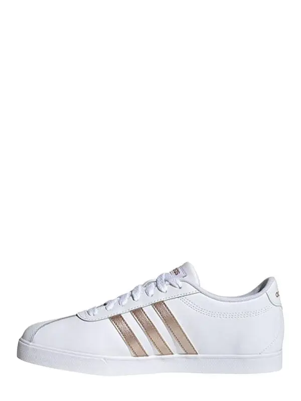 Adidas Courtset Metallic Stripe Sneakers - White/gold