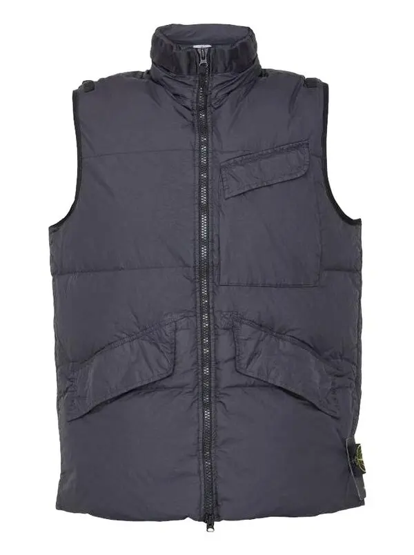Stone Island Crinkle Reps Down Vest - Black