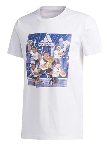 Adidas Basketball Cartoon Graphic Short Sleeve Tee - White