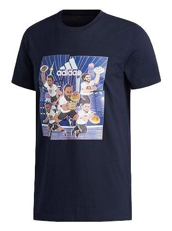 Adidas Basketball Cartoon Graphic Short Sleeve T-shirt - Legendary Blue