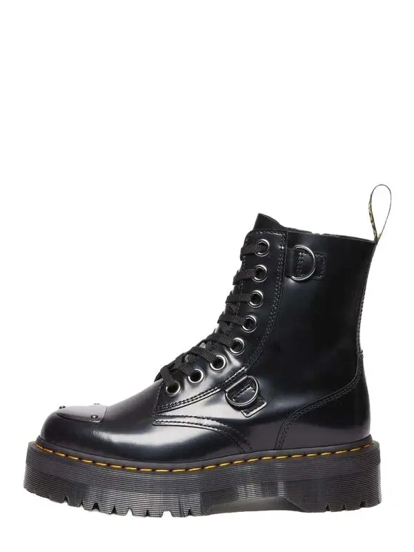 Dr. Martens Jadon Buttero Leather Platform Combat Boots - Black
