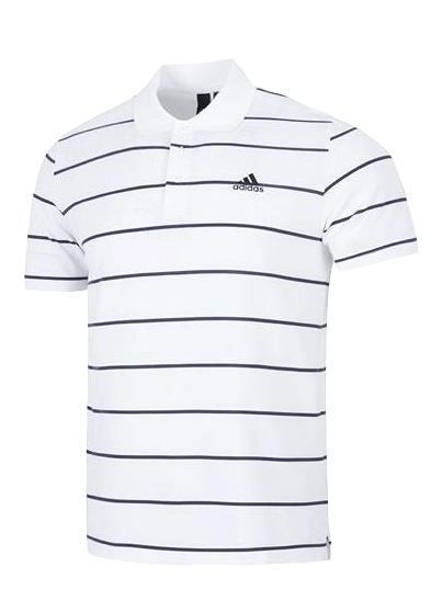 Adidas Stripe Small Label Athleisure Casual Sports Short Sleeve Polo Shirt White - Multi-color