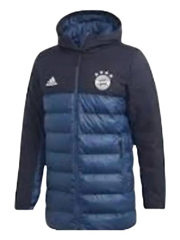 Adidas Fc Bayern Munich Padded Hoodie Jacket - Blue/black