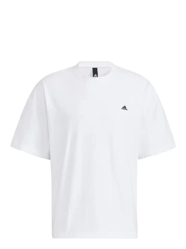 Adidas City Loose T Side Contrasting Colors Round Neck Pullover Short Sleeve White - Multi-color