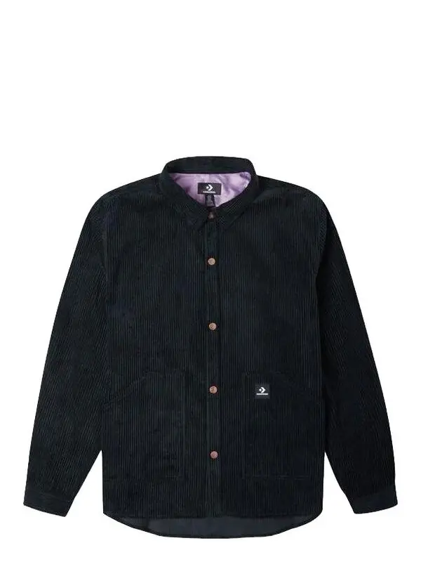 CONVERSE Corduroy Button Shirt Asia Sizing - Black
