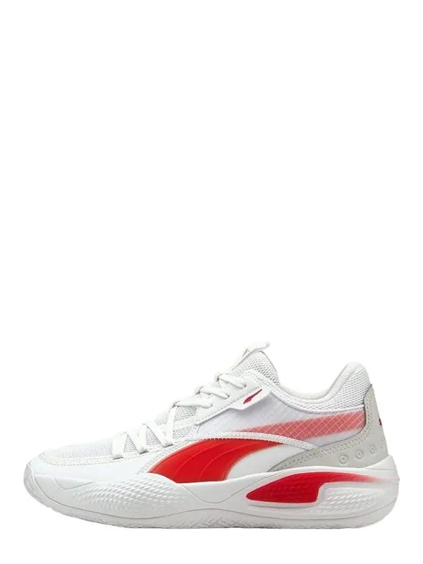 PUMA Court Rider Team Low Top Sneakers - White/red