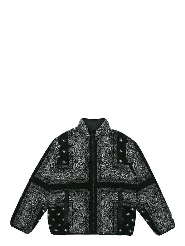 Supreme Reversible Bandana Fleece Jacket - Black