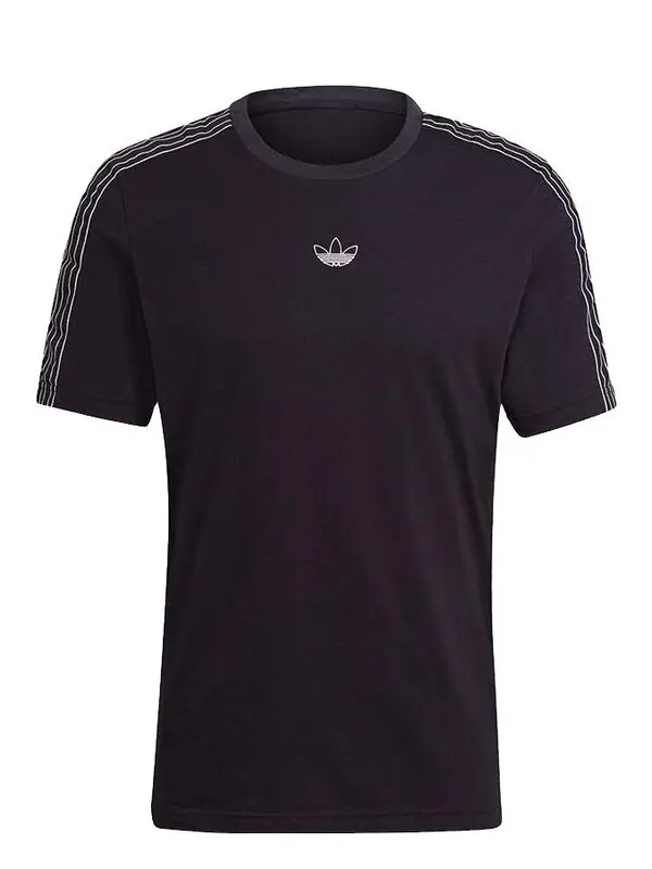 Adidas Originals Sprt 3 Stripe T Casual Sports Crew-neck Short Sleeve - Black