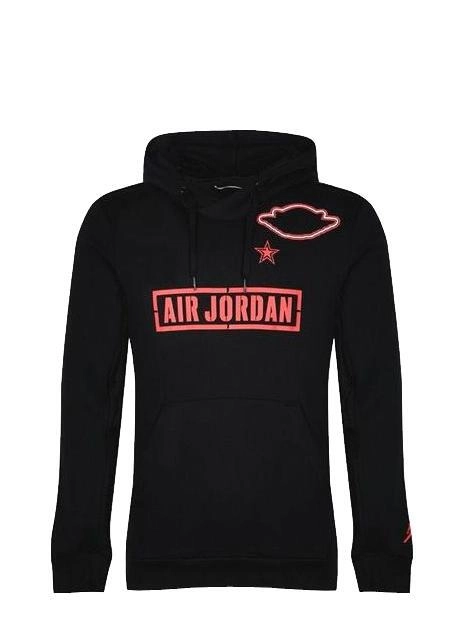 JORDAN Logo Graphic Hoodie - Black