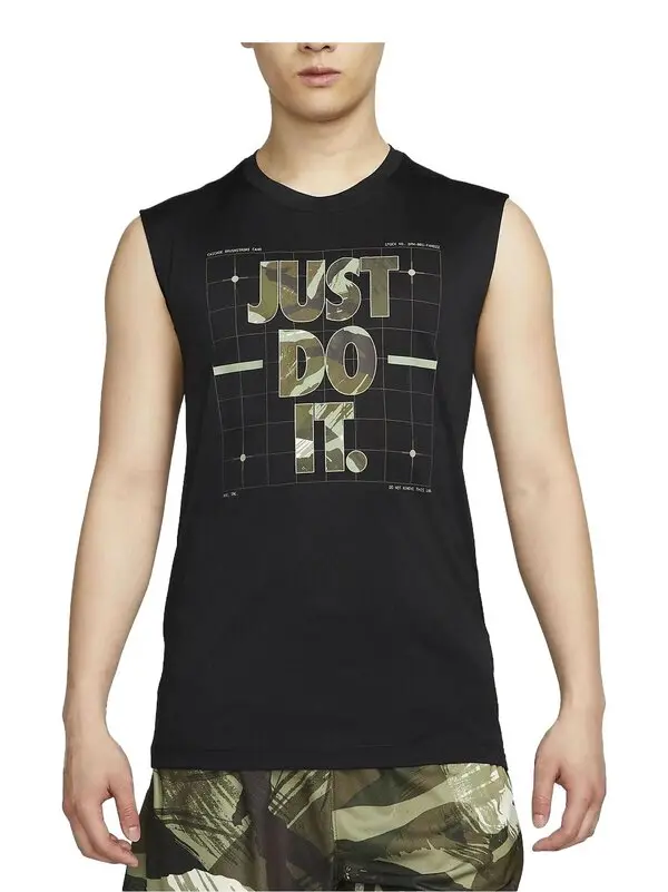 Nike Dri-fit Camouflage Graphic Sleeveless T-shirt - Black