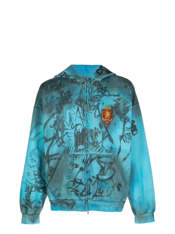 Balenciaga Skater Zip-up Hoodie - Blue Sky