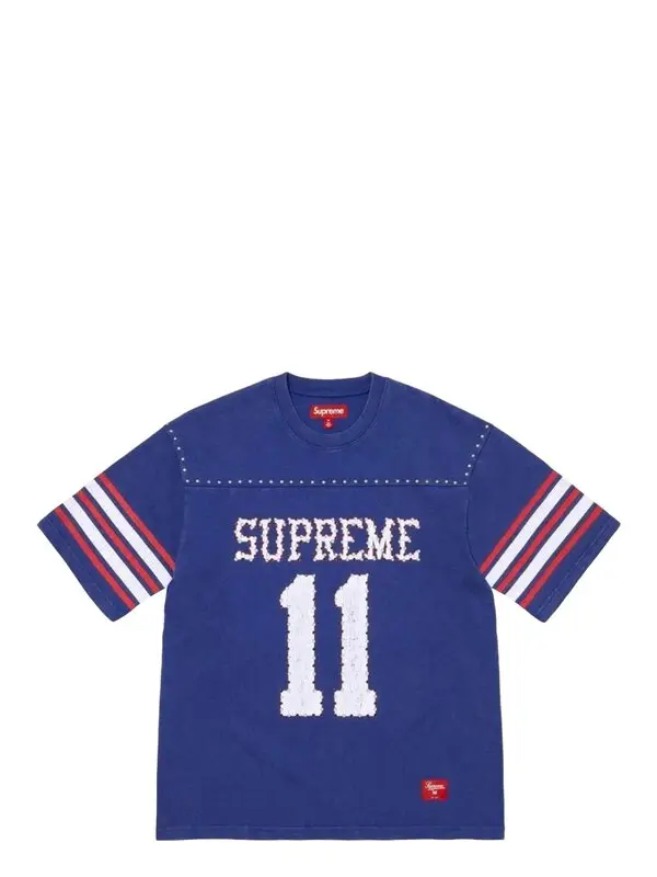Supreme Ss26 Studded S/s Football T-shirt - Blue