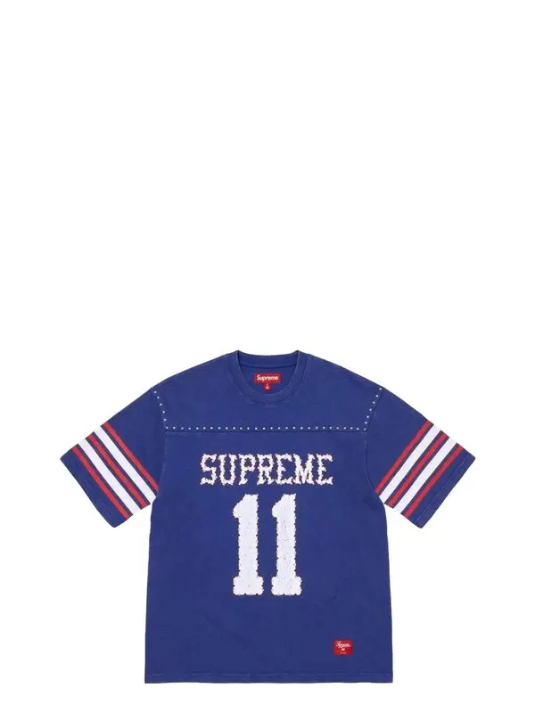 Supreme Ss26 Studded S/s Football T-shirt - Blue