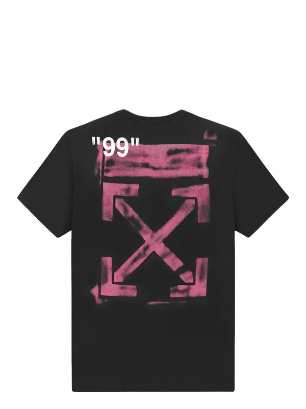 Off-White Arrow Pattern Short Sleeve Loose Fit T-shirt - Black