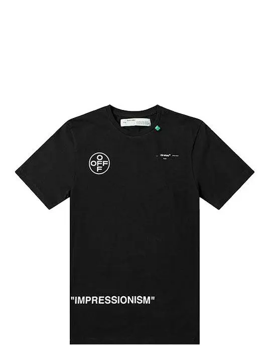 Off-White Arrow Pattern Short Sleeve Loose Fit T-shirt - Black