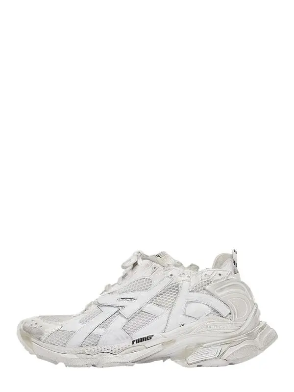 Balenciaga Runner Sneakers 'white Mesh And Nylon - White/black