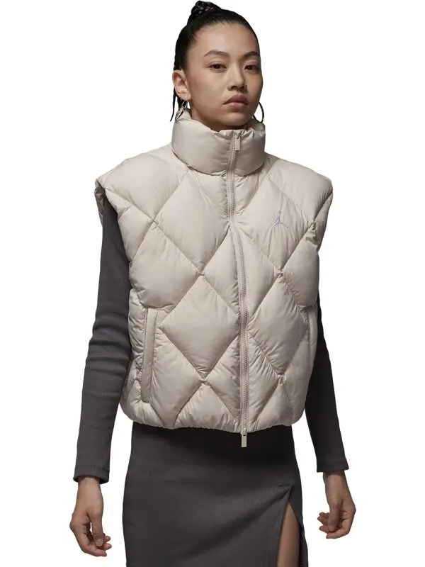 JORDAN Brooklyn Quilted Puffer Vest - Light Orewood Brown