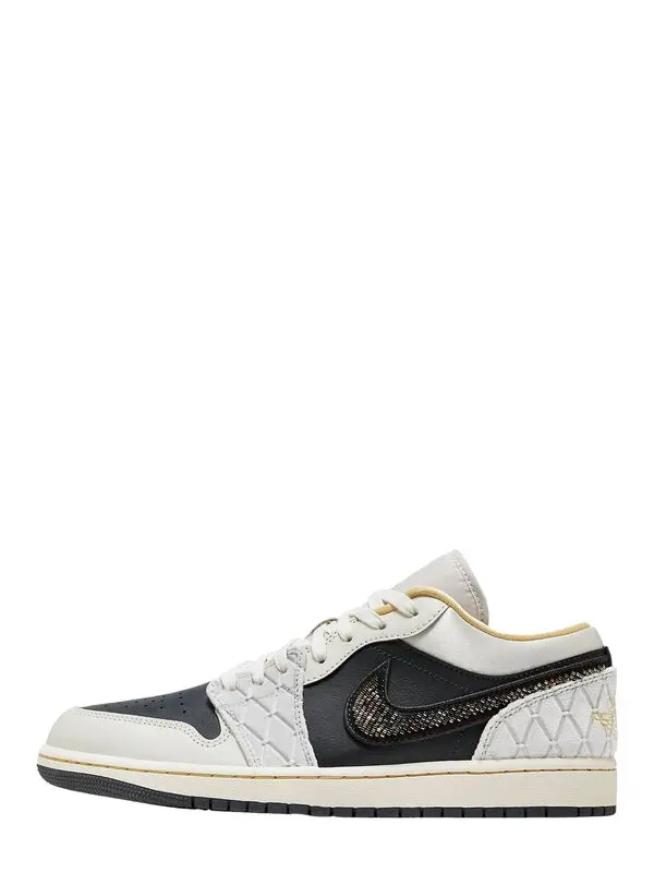 JORDAN 1 Low Se 'beaded Swoosh - Anthracite/wolf Grey/sail