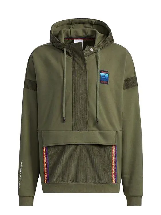 Adidas Originals Colorblock Half-zip Pullover - Green