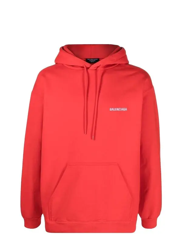 Balenciaga Logo Hoodie - Bright Red