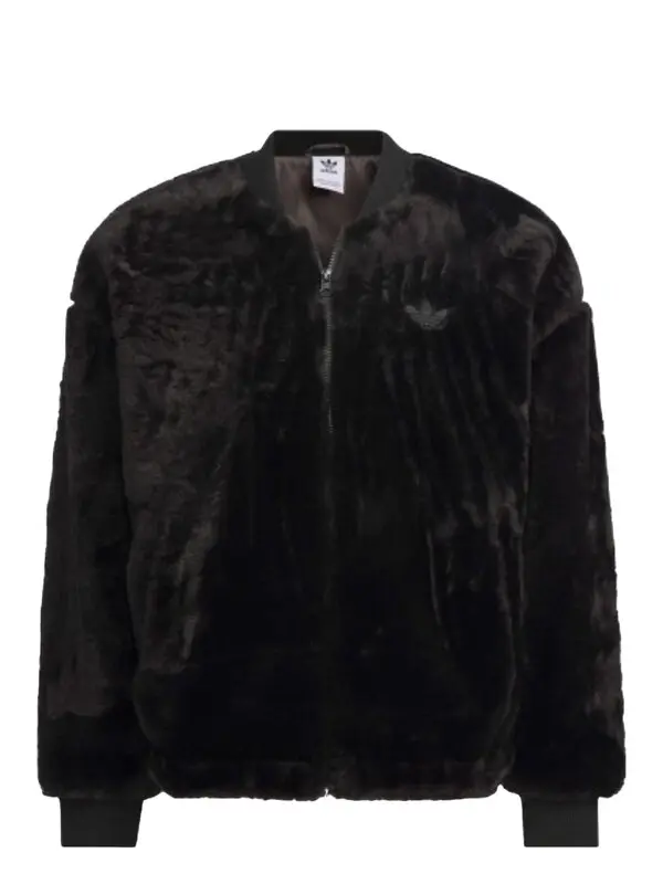 Adidas Faux Fur Bomber Jacket - Black/white