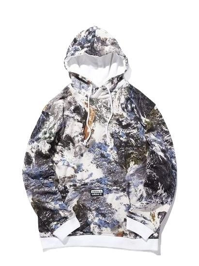 Adidas Originals D Grp Hoody Earth Printing Sports - Multi-color