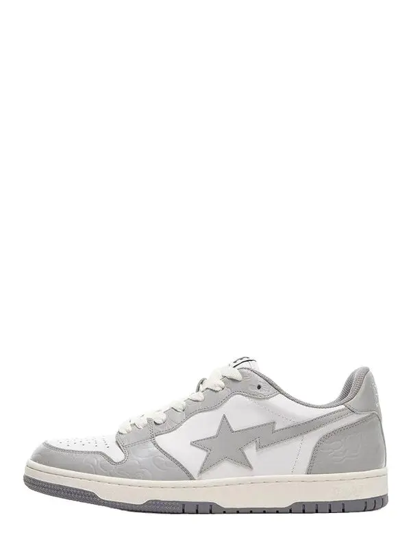 A BATHING APE Court Sta Low Sneakers - White/gray
